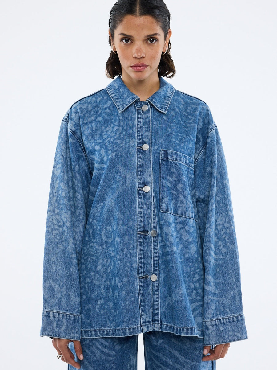 Lisa Denim Shirt - Blue Mixed Animal – Guize Mens + Womens Clothing