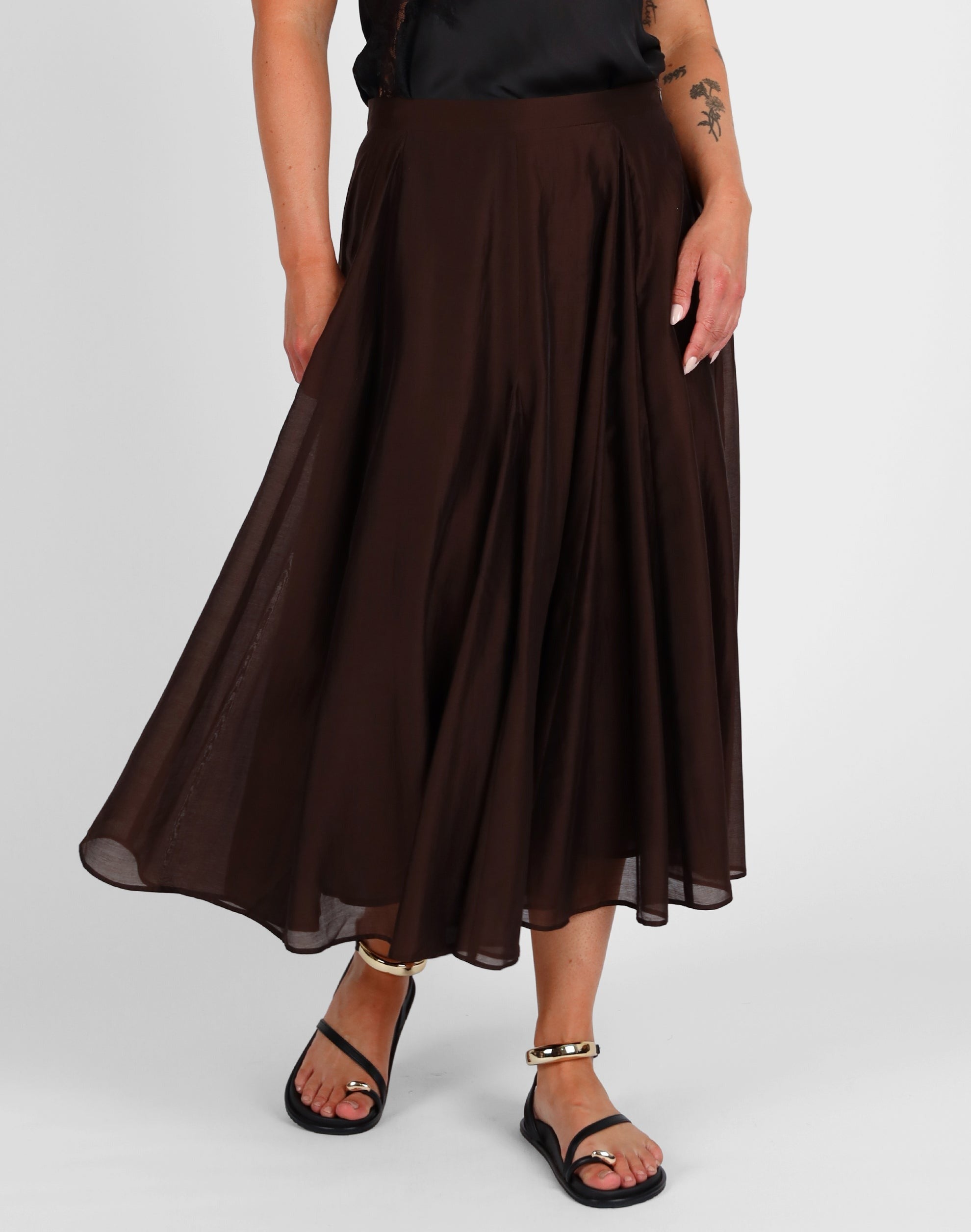 Full Pleated Detail Midi Skirt - Cocoa – Guize Mens + Womens Clothing